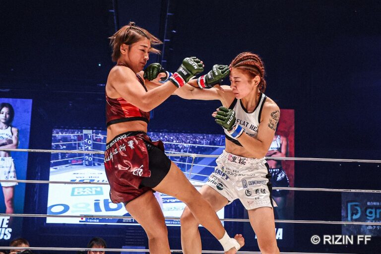 【SUPER RIZIN03】大健闘ケイト・ロータスの腹を攻め、止まらない連打でRENAがTKO勝ち | MMAのインタビューと試合レポートならMMAPLANET